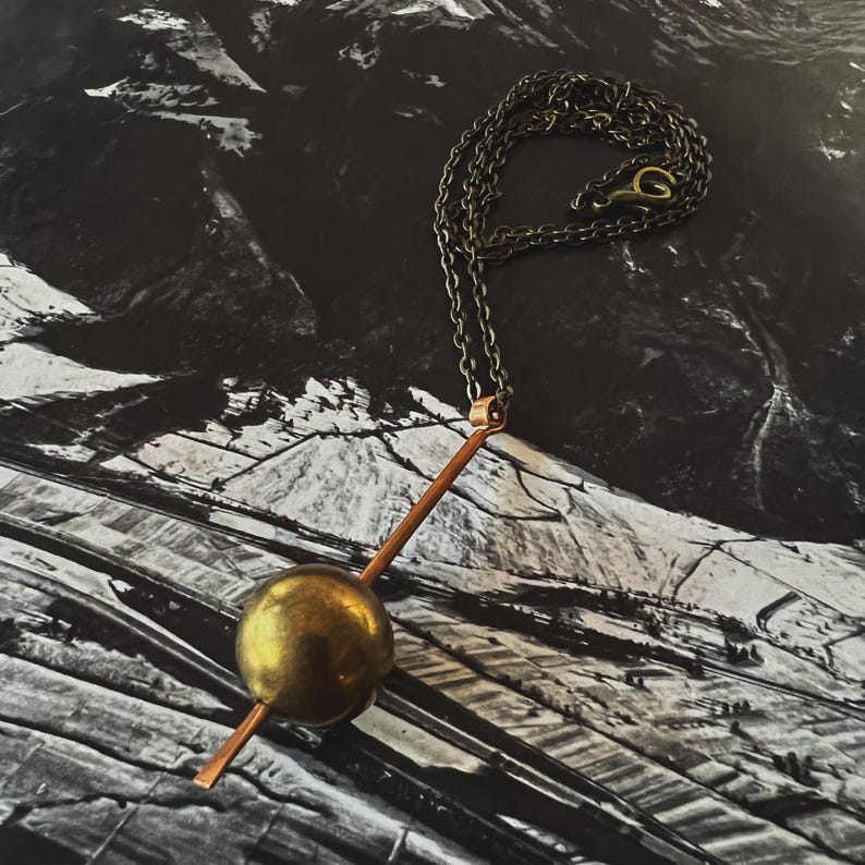 Brass Globe Fidget Necklace | Mixed Metal Bronze + Copper Jewelry ...
