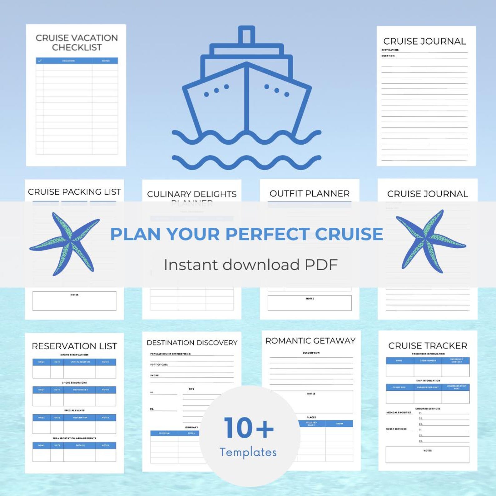 Cruise Planner Printable,travel Itinerary ,cruise Countdown, Romantic ...