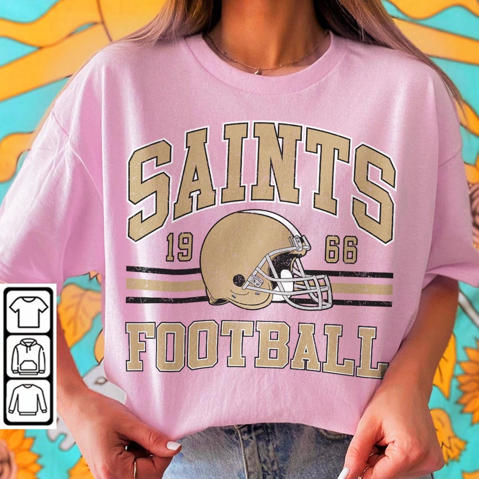 Saints Football Sweatshirt, Shirt Retro Style 90s Vintage Unisex ...
