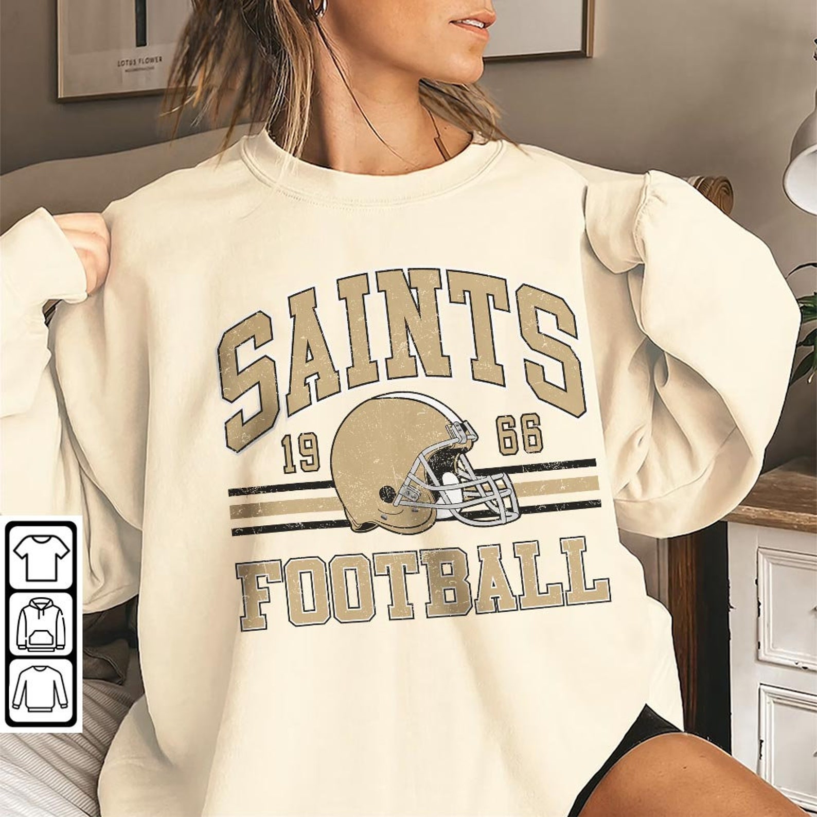 Saints Football Sweatshirt, Shirt Retro Style 90s Vintage Unisex ...