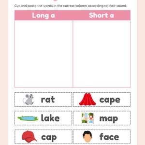 Long & Short Vowels Phonics - Etsy