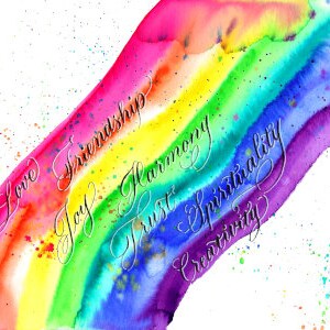 Watercolor rainbow Printable Poster, Handdrawn, Handwritten PDF, PNG ...