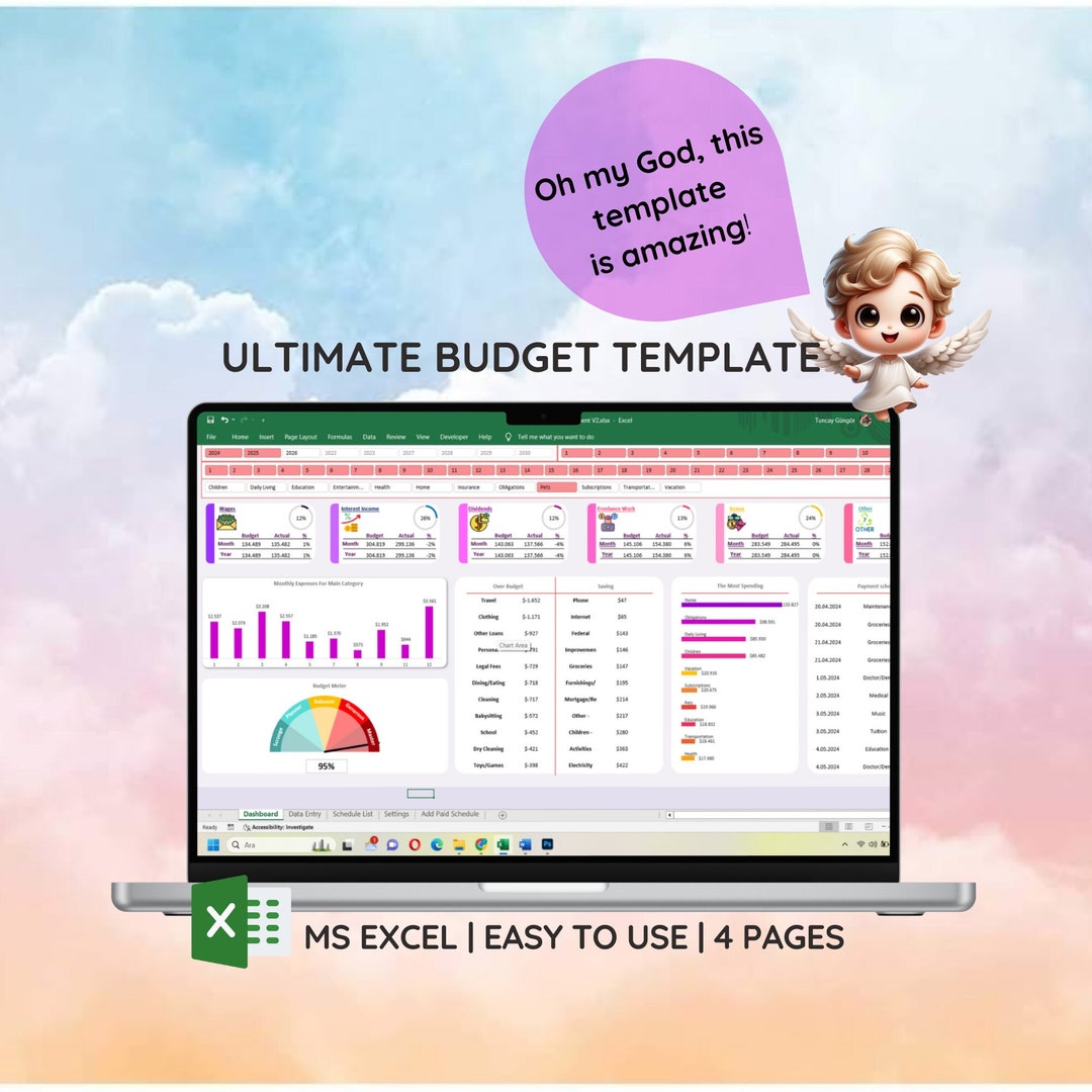 Efficient Budget Planner Excel Template, EXCEL Ultimate BUDGET ...