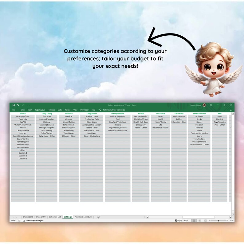 Efficient Budget Planner Excel Template, EXCEL Ultimate BUDGET ...