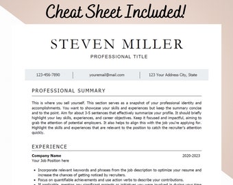 Resume Template | MS Word & Google Docs Resume | Modern Minimalist ...