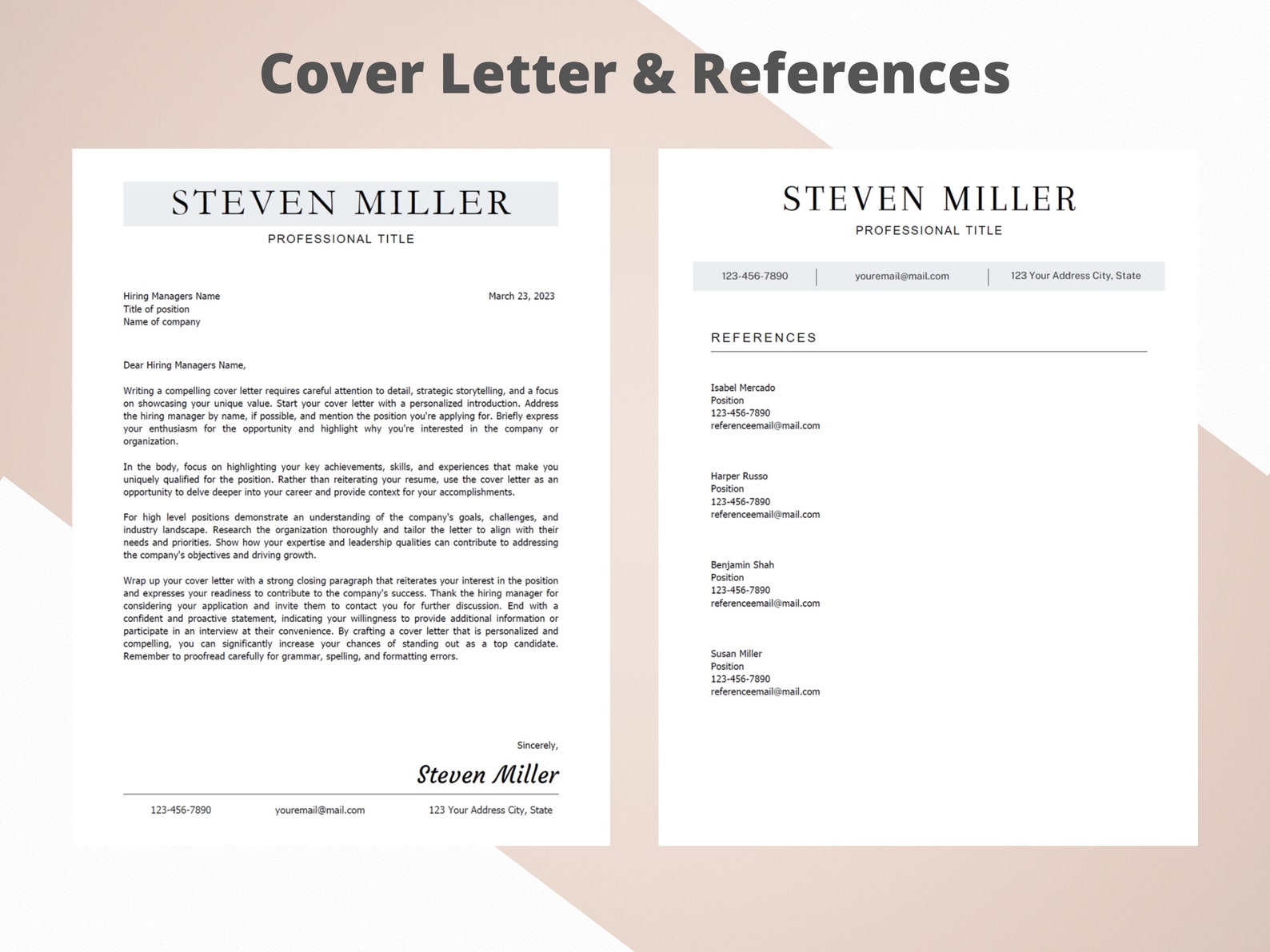 Resume Template MS Word & Google Docs Resume Modern Minimalist ...