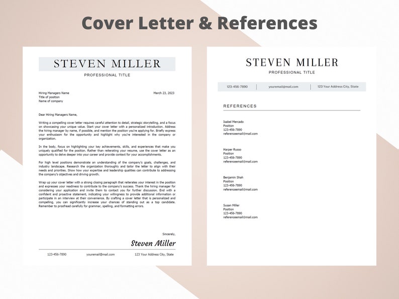 Resume Template | MS Word & Google Docs Resume | Modern Minimalist ...
