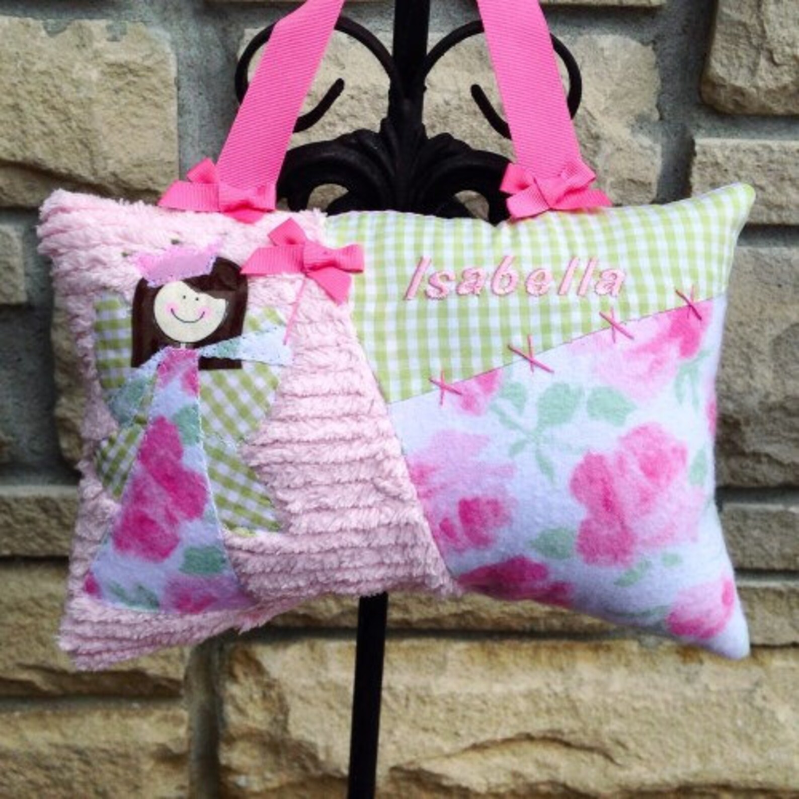 Girls Tooth Fairy Pillow in Shabby Chic Florals W/custom Fairy - Etsy