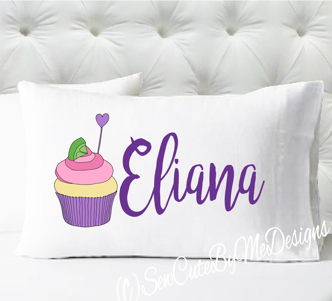Personalized Girls Pillowcase Cupcake Pillowcase in Purple - Etsy UK