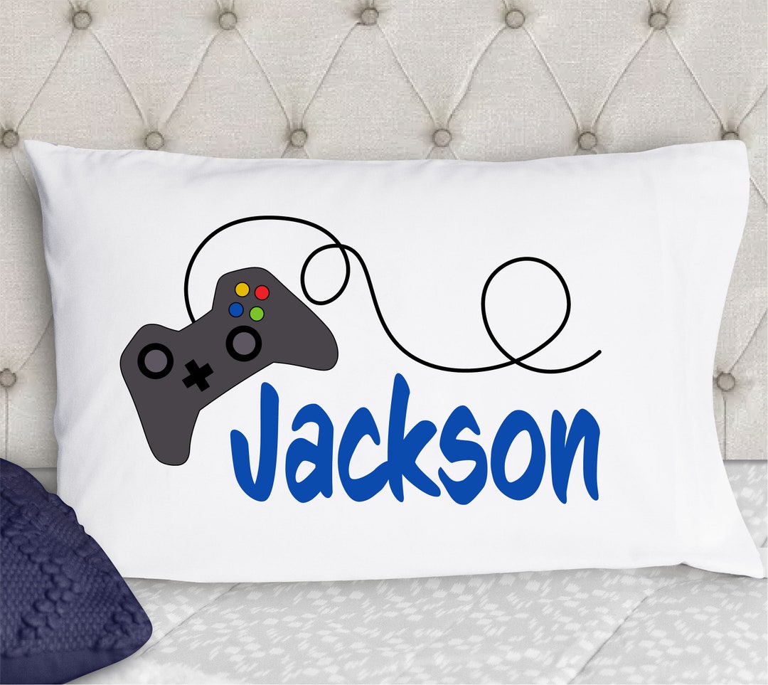 Personalized Boys Pillowcase Video Game Pillow Case BLUE Kids ...
