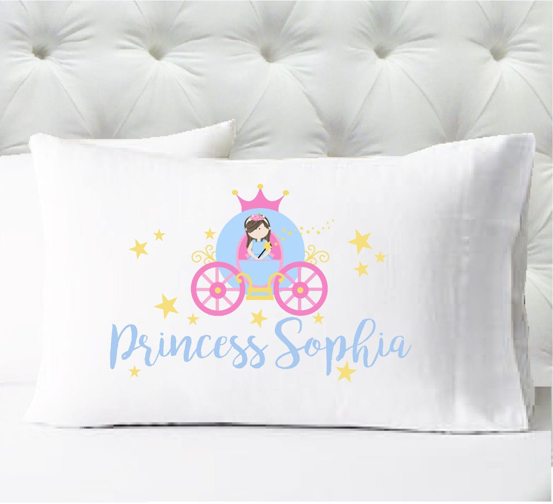 Personalized Princess Pillowcase: Girls Standard Size Microfiber Pillow ...