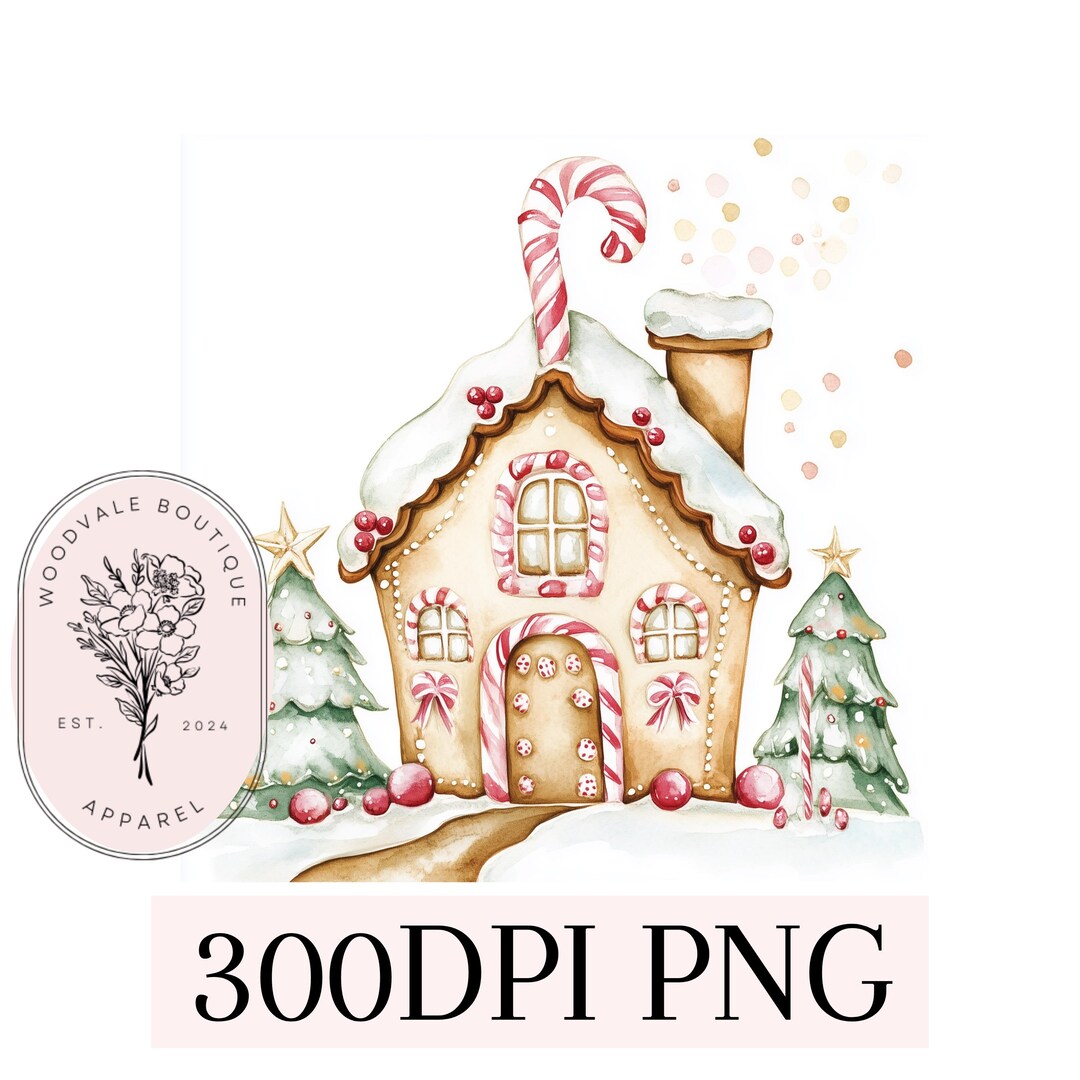 Christmas Gingerbread House Clipart PNG 300 DPI Digital Download ...