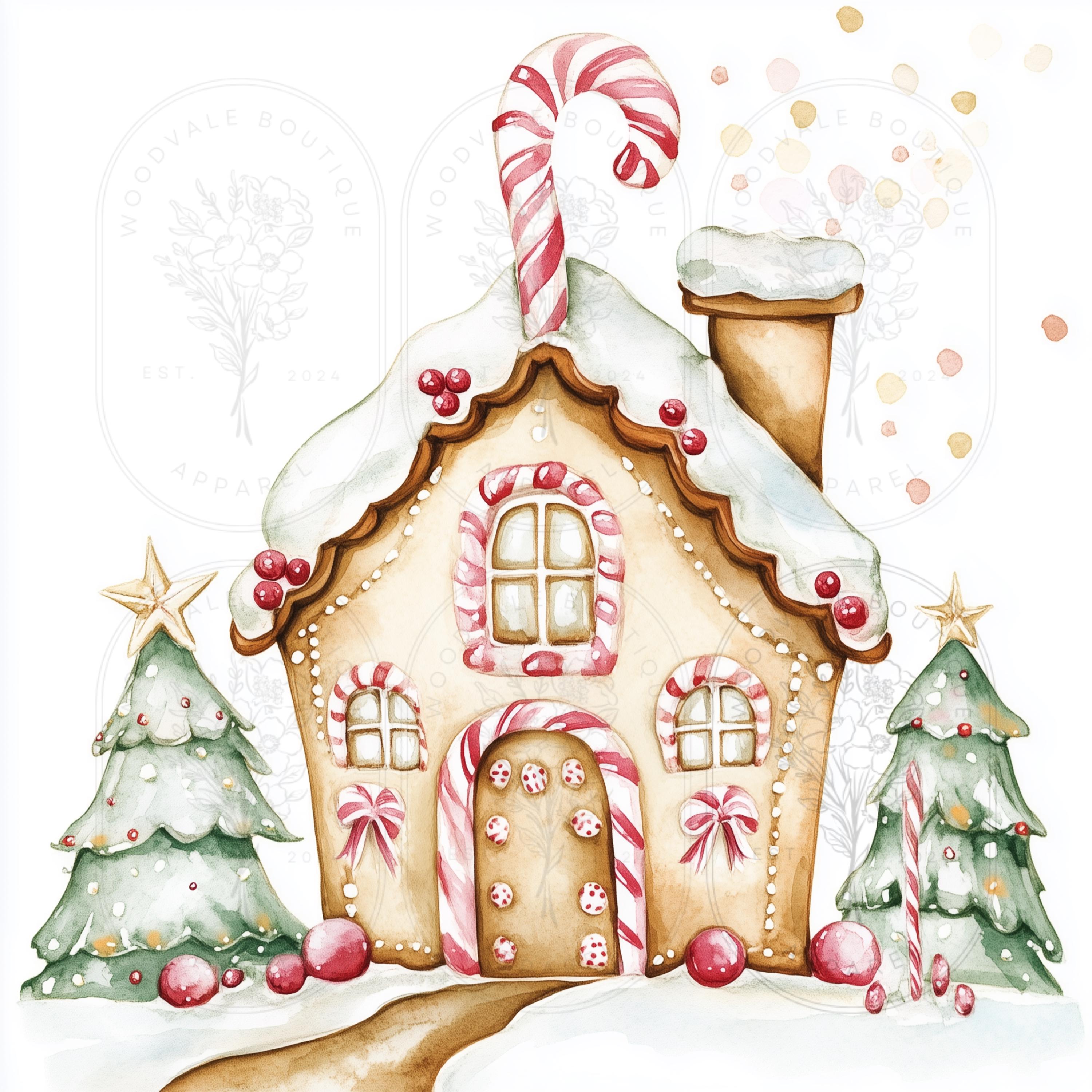 Christmas Gingerbread House Clipart PNG 300 DPI Digital Download ...