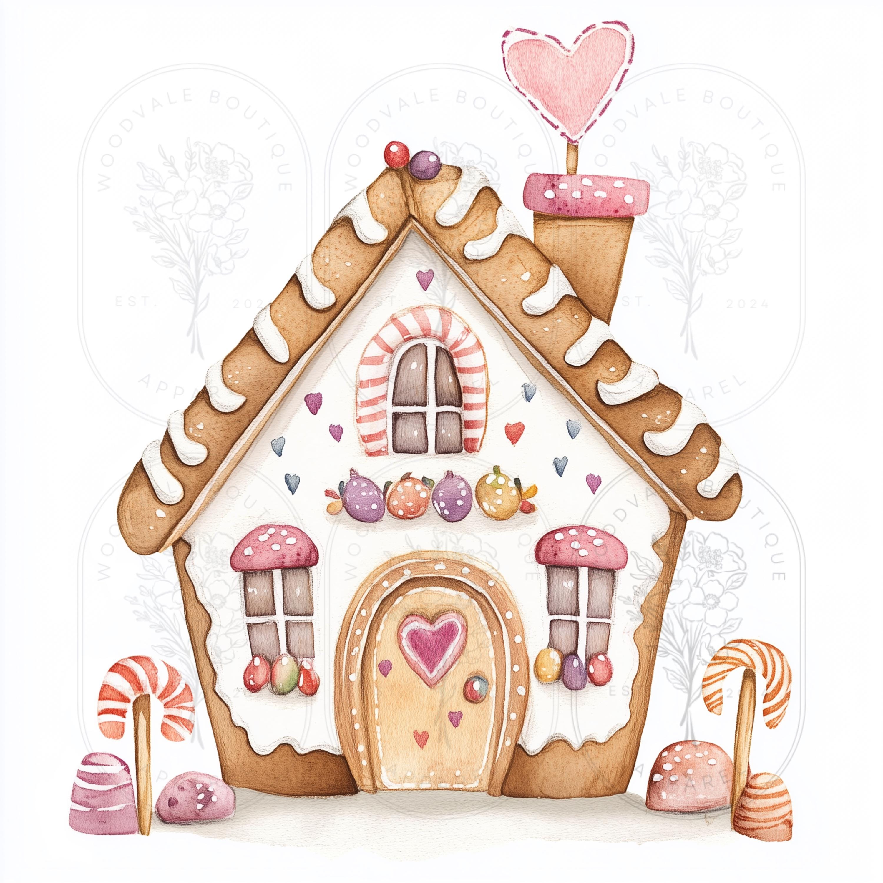Christmas Gingerbread House Clipart PNG 300 DPI Digital Download ...