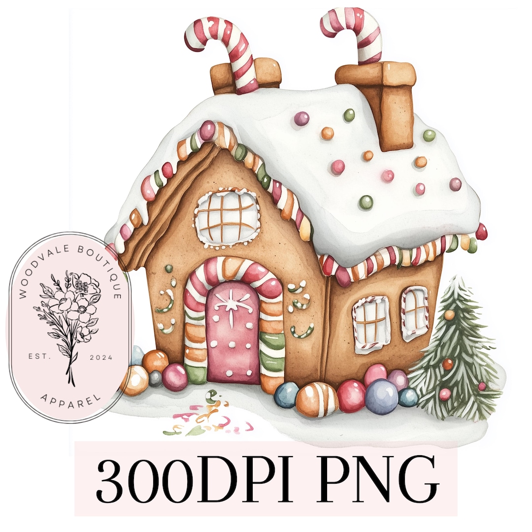 Christmas Gingerbread House Clipart PNG 300 DPI Digital Download ...