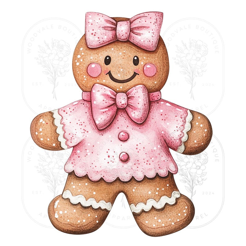 Christmas Feminine Coquette Girly Gingerbread PNG JPEG SVG Download ...