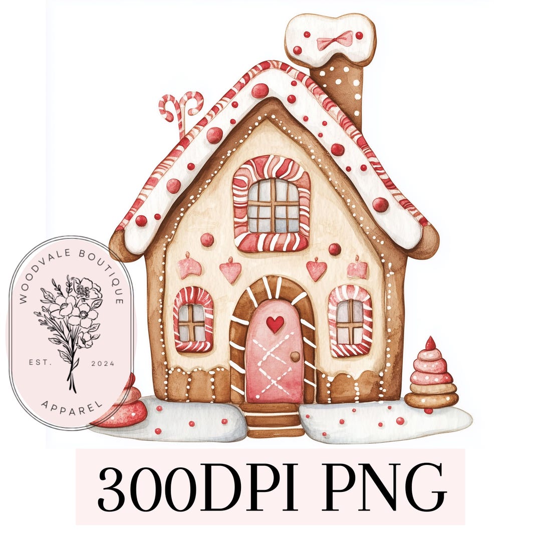 Christmas Gingerbread House Clipart PNG 300 DPI Digital Download ...