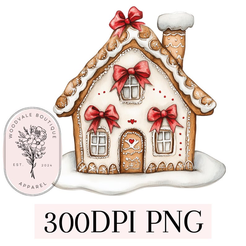 Christmas Gingerbread House Clipart PNG 300 DPI Digital Download ...