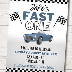 FAST ONE Party Invitation Printable Template Instant Download Editable ...