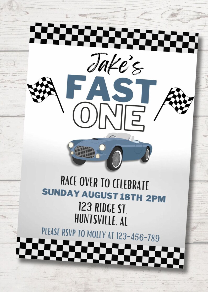 FAST ONE Party Invitation Printable Template Instant Download Editable ...