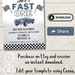 FAST ONE Party Invitation Printable Template Instant Download Editable ...