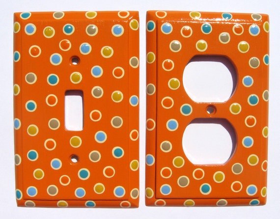 Items similar to Hand Painted Light Switch Plate Cover and Outlet Cover ...