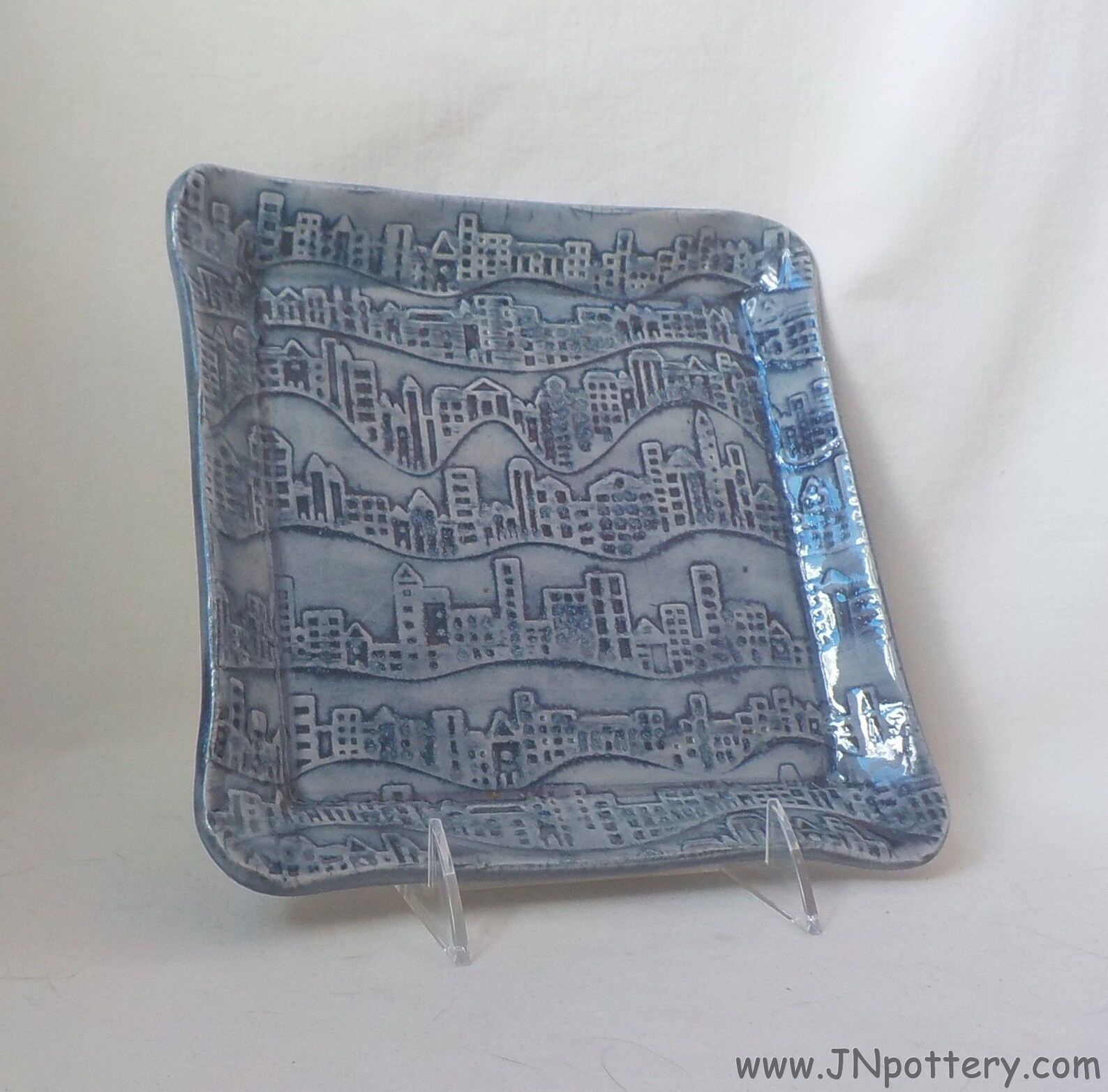 Ceramic Square Plate Slab Tray Lunch or Snack Plate Stoneware - Etsy