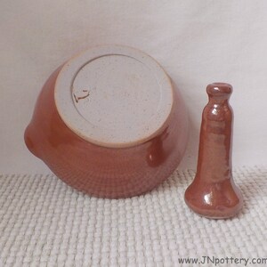 Stoneware Mortar and Pestle Ceramic Spice Grinding Bowl Handmade Herb ...