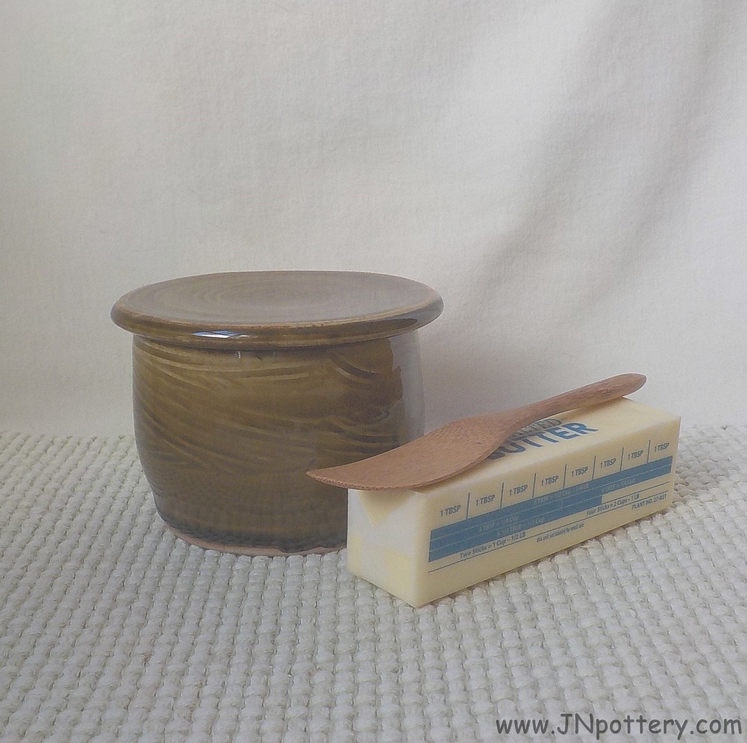 Ceramic Butter Keeper Stoneware Butter Crock 5 Ounce Size French Butter ...