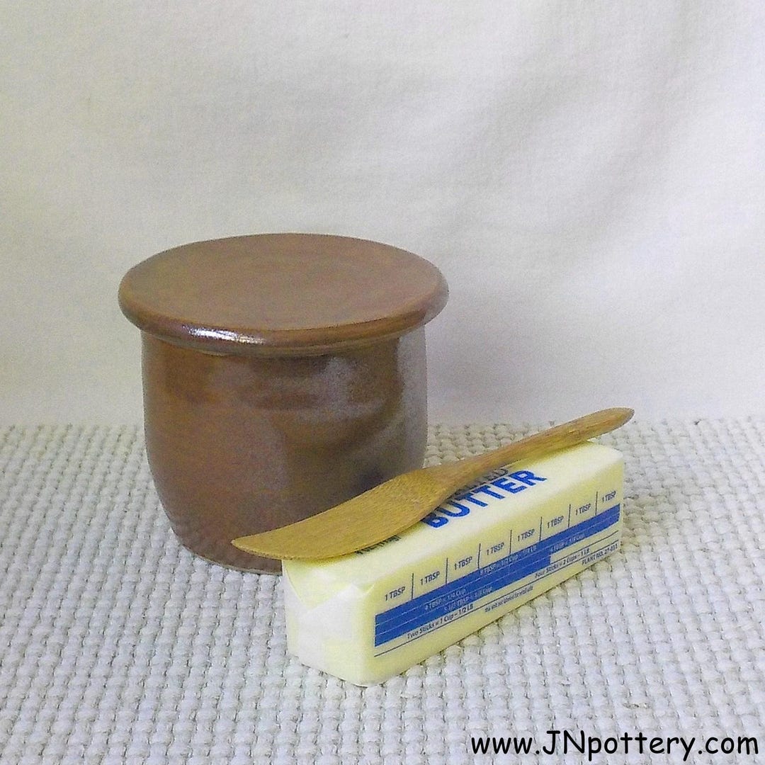 Ceramic Butter Crock French Style Butter Keeper Stoneware Butter Dish ...