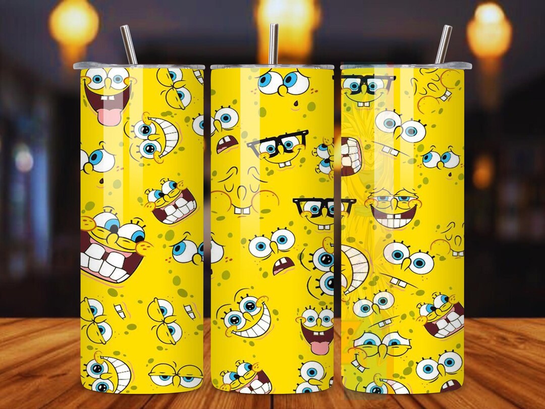 Spongebob Tumbler Wrap PNG 20oz Skinny Sublimation Kids Cartoon Cup ...