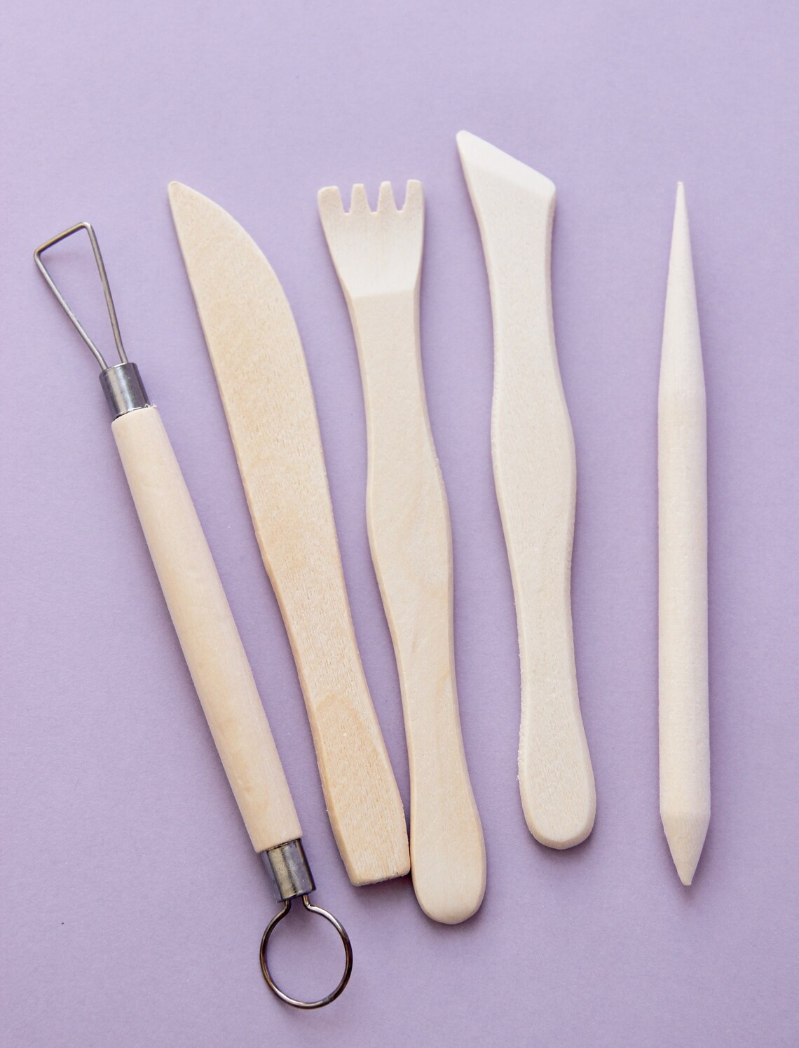 Wooden Pottery Tool Set | Ceramic Wheel Throwing Tools | Air Dry Clay ...