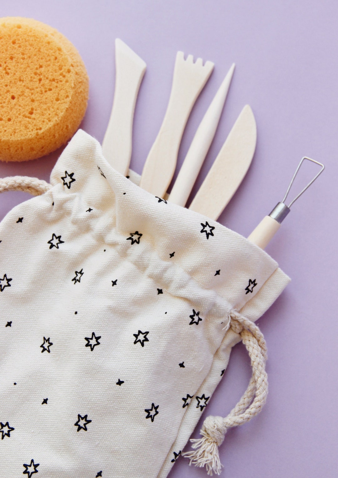 Pottery Tools and Pouch | Wooden Pottery Tool Kit | Ceramic Wheel ...