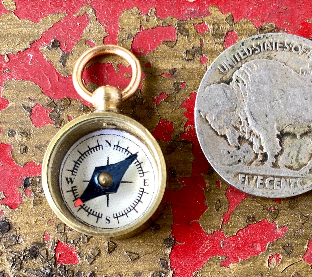 5 Pc Lot Compass Charm. 3d Charm. Compass Fob. Gold Pendant. Unisex ...