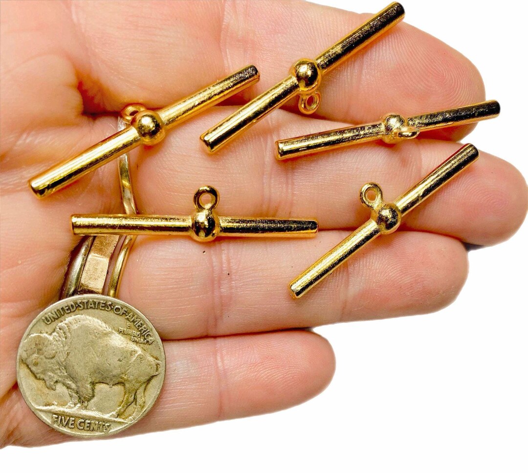 5pc Lot Toggle Bars. Gold Plated Pocket Watch Chain End Clasp/ T Bar - Etsy