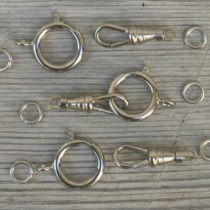 1 Set Silver Tone Spring Ring & Swivel Clip W Jump Rings. Clasps - Etsy