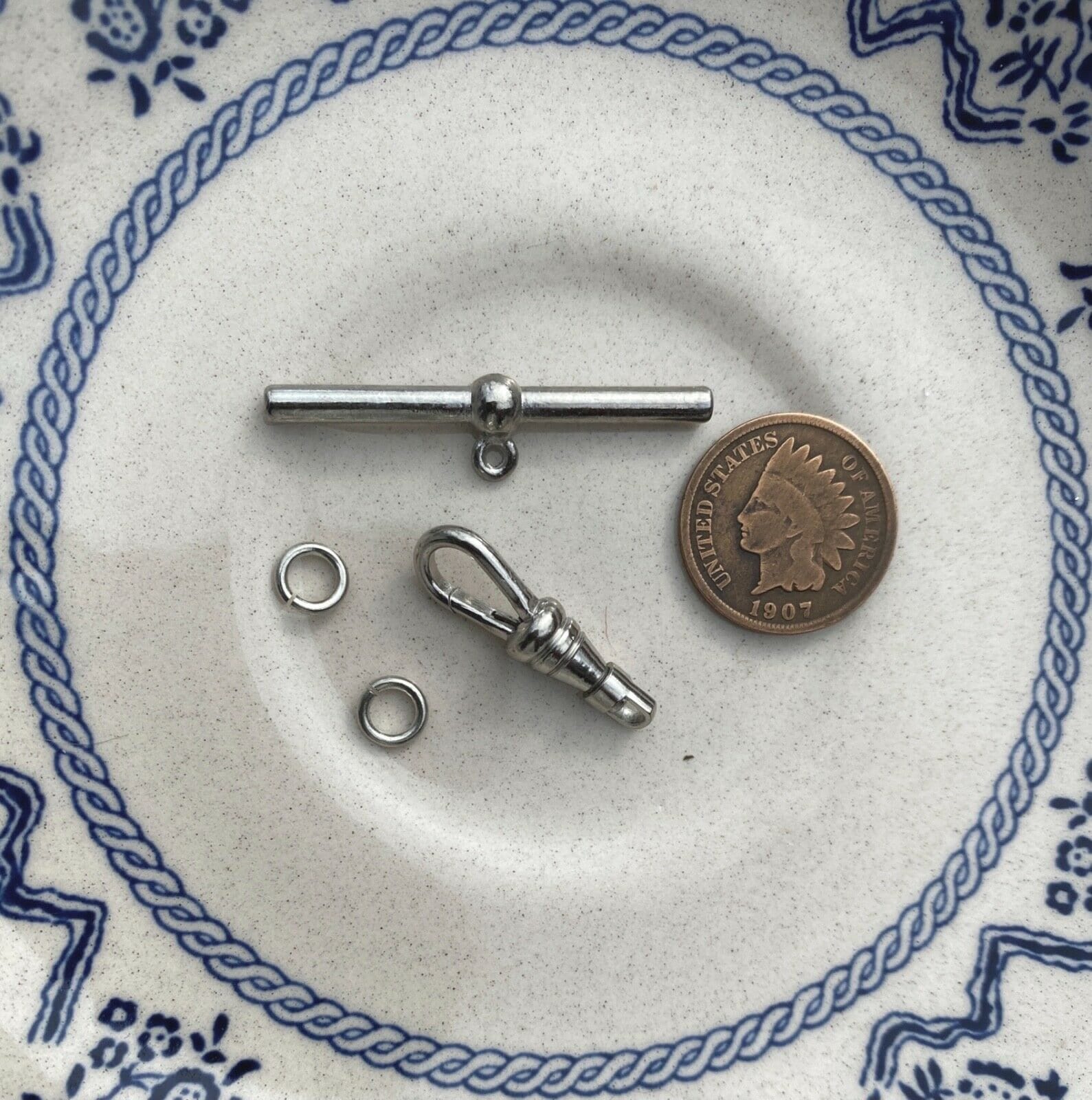 One Set of Pocket Watch Chain End Clasps. Silver Tone Swivel - Etsy