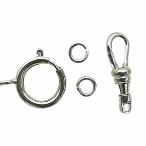 1 Set Silver Tone Spring Ring & Swivel Clip W Jump Rings. Clasps - Etsy