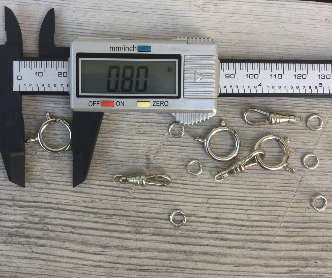 1 Set Silver Tone Spring Ring & Swivel Clip W Jump Rings. Clasps - Etsy