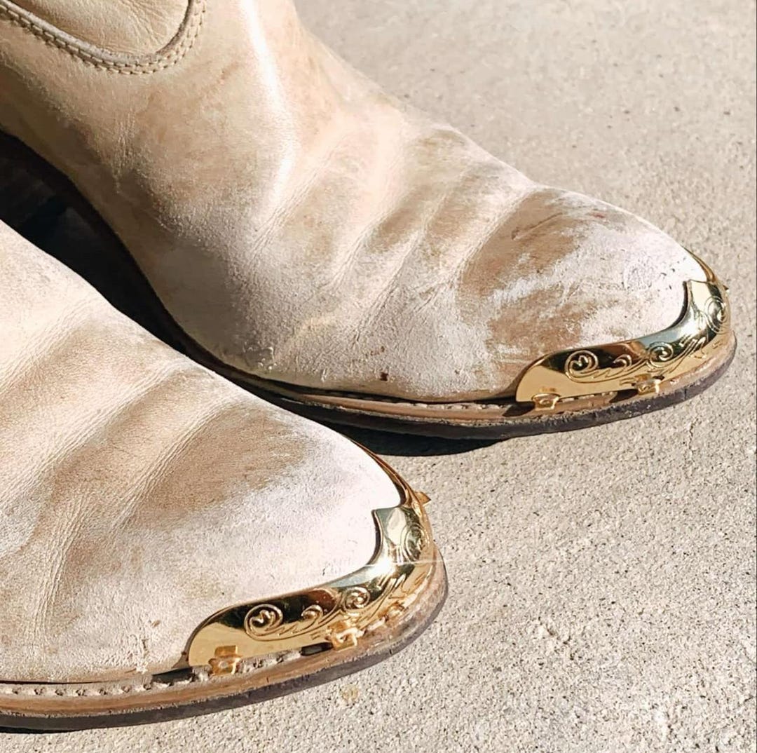 Original 1980s Gold Plated Cowboy Boot Toe Tips, NIB, LA - Etsy