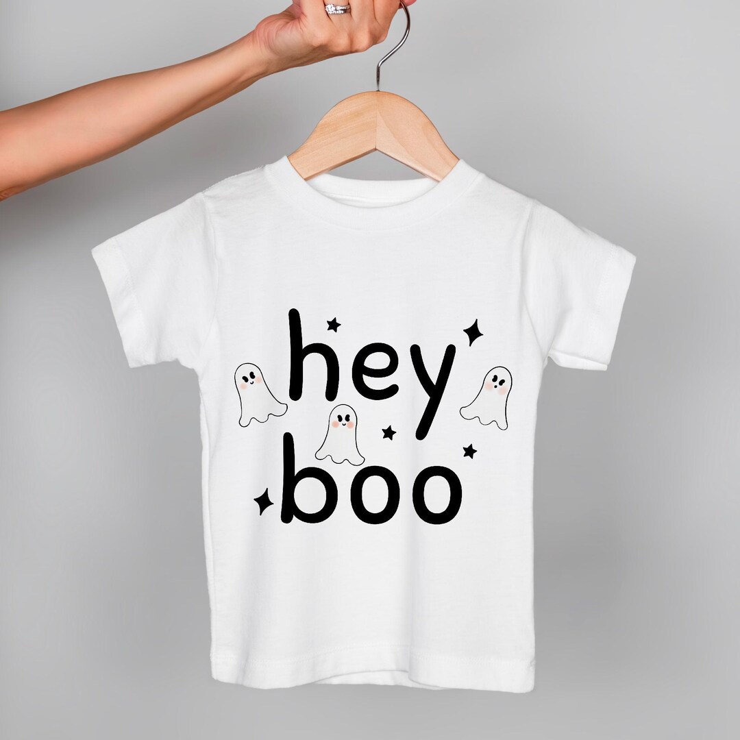 Hey Boo Ghost Clipart: Spooky Kids PNG Sublimation Design (digital ...