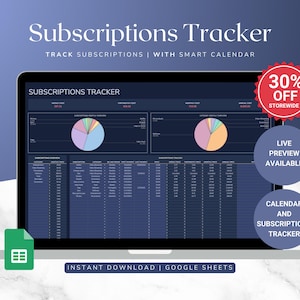 Subscription Tracker Spreadsheet – Google Sheets Template for Managing Recurring Subscriptions ...