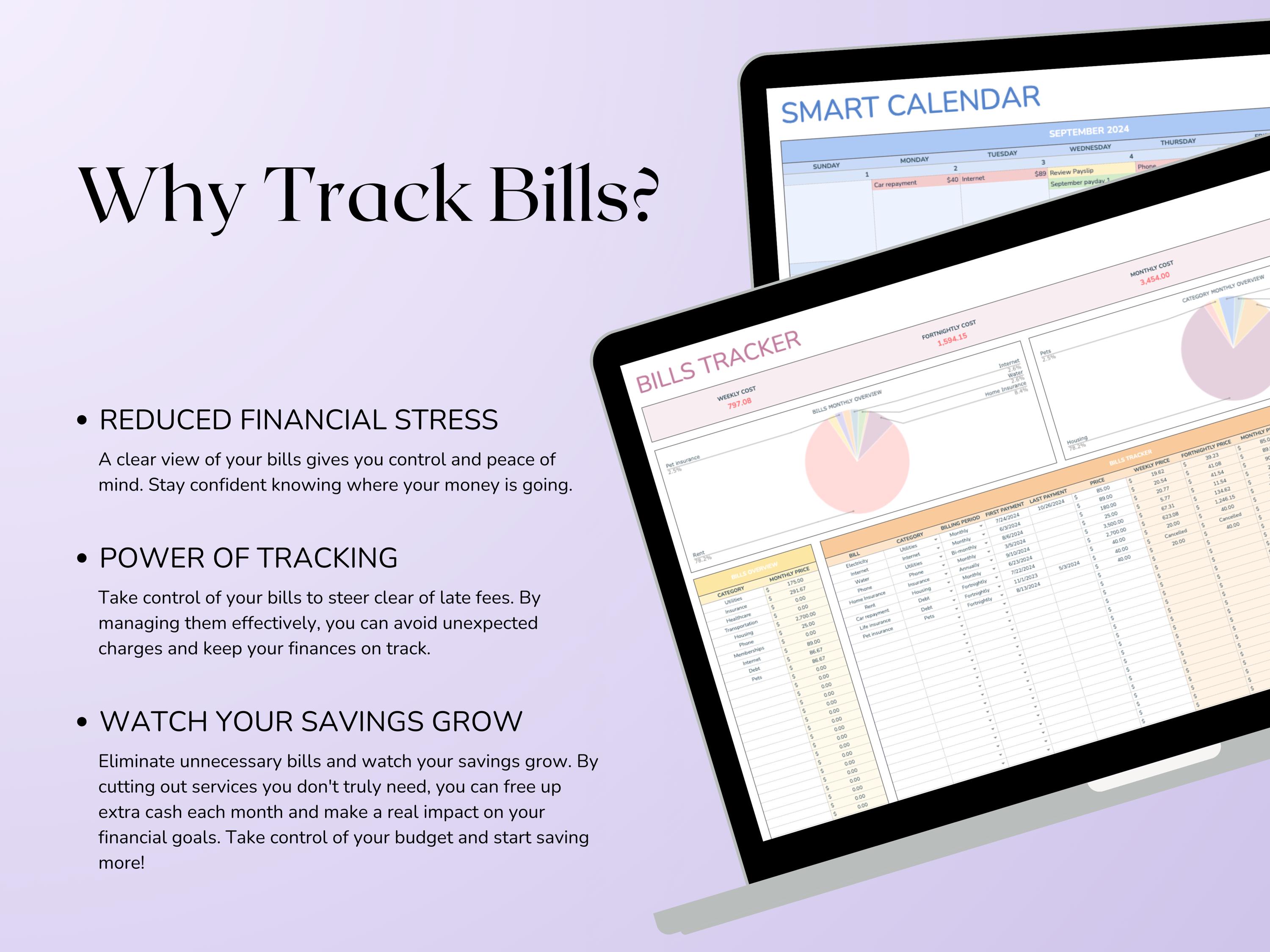 Excel Budget Spreadsheet for Bill Tracking Medical Bill Organizer and ...