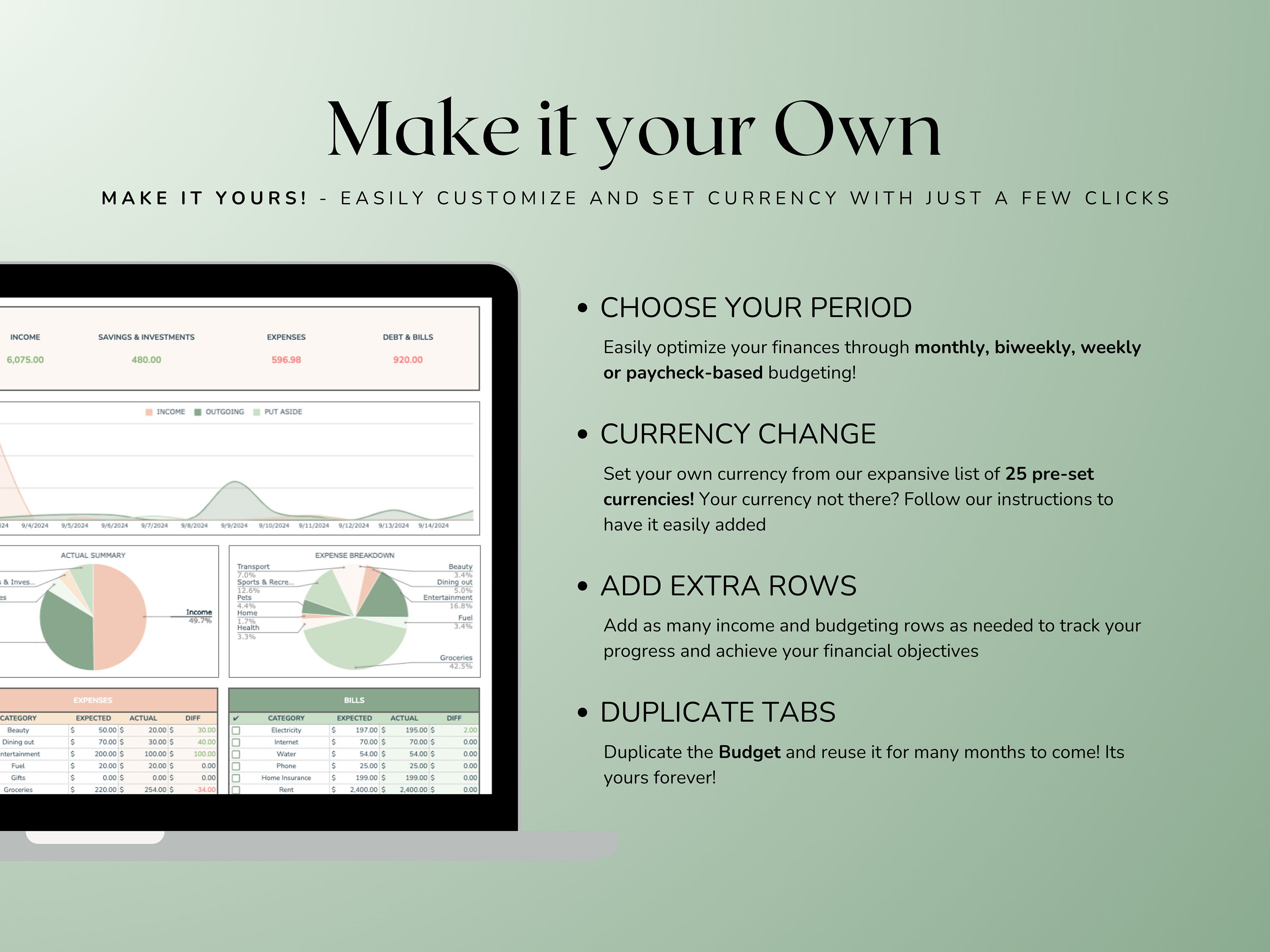 Paycheck Budget Spreadsheet Paycheck Budget Template Paycheck Budget ...
