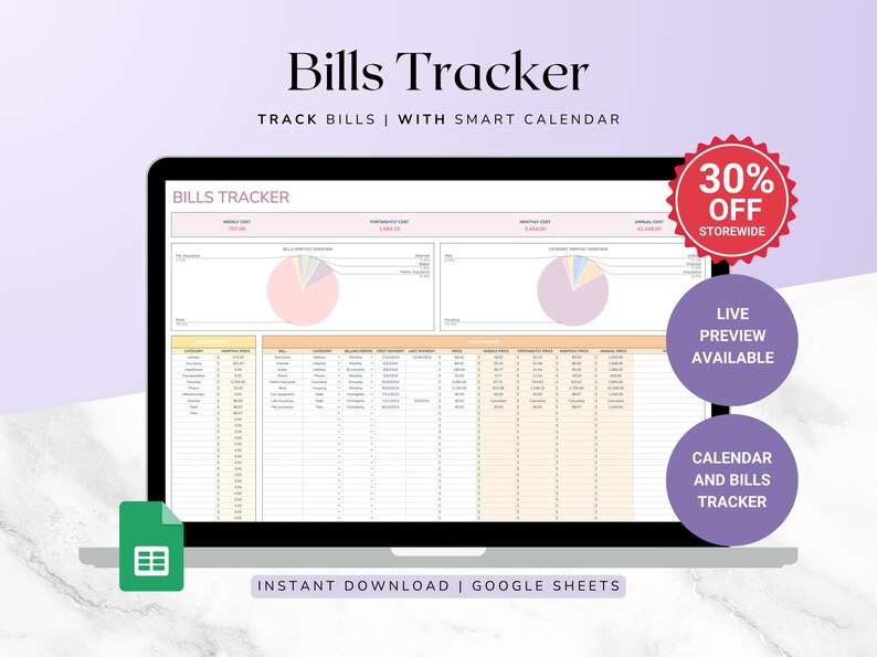 Excel Budget Spreadsheet for Bill Tracking Medical Bill Organizer and ...