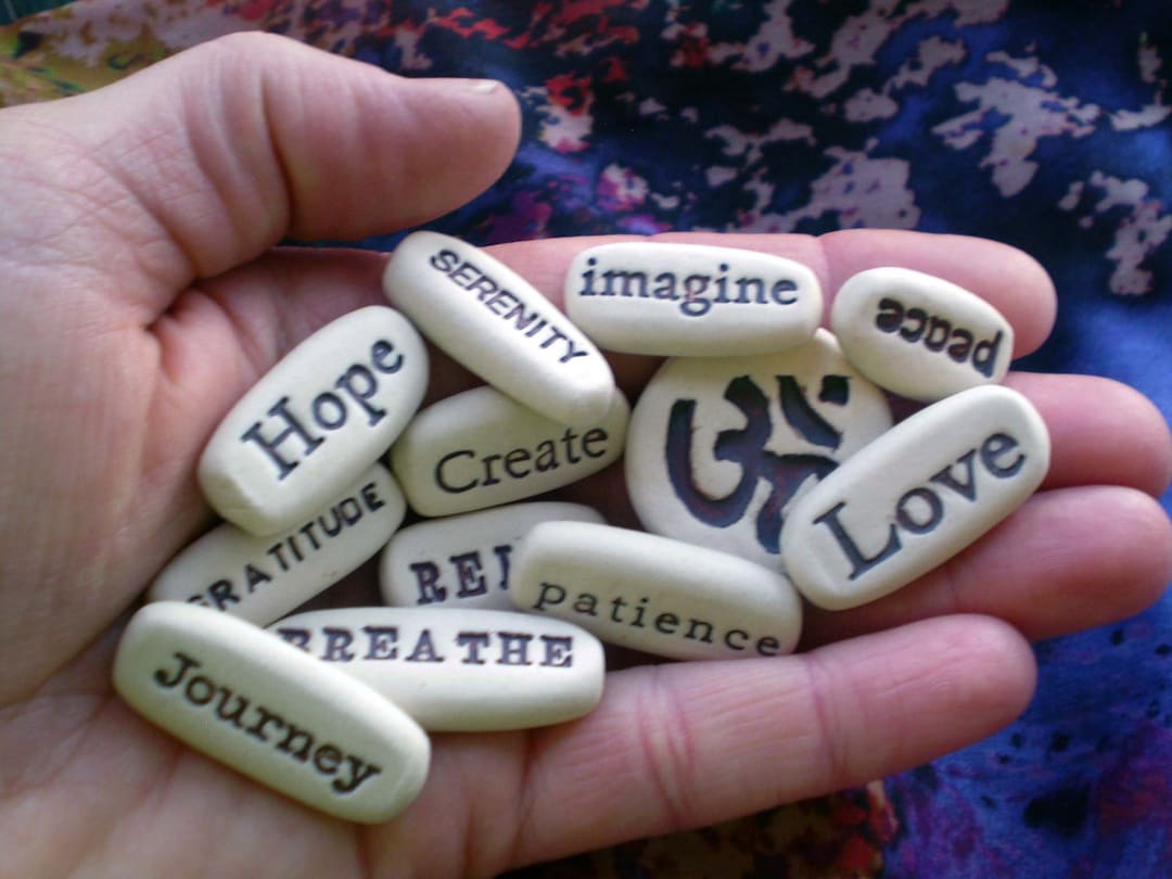 12 Pocket Meditations, Pocket Messages, Intention Stones, Yoga Gifts ...