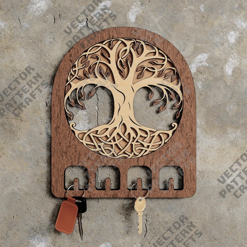 Multilayer Key Holder 4 Bundle Laser Cut File Svg Glowforge Wall Key ...