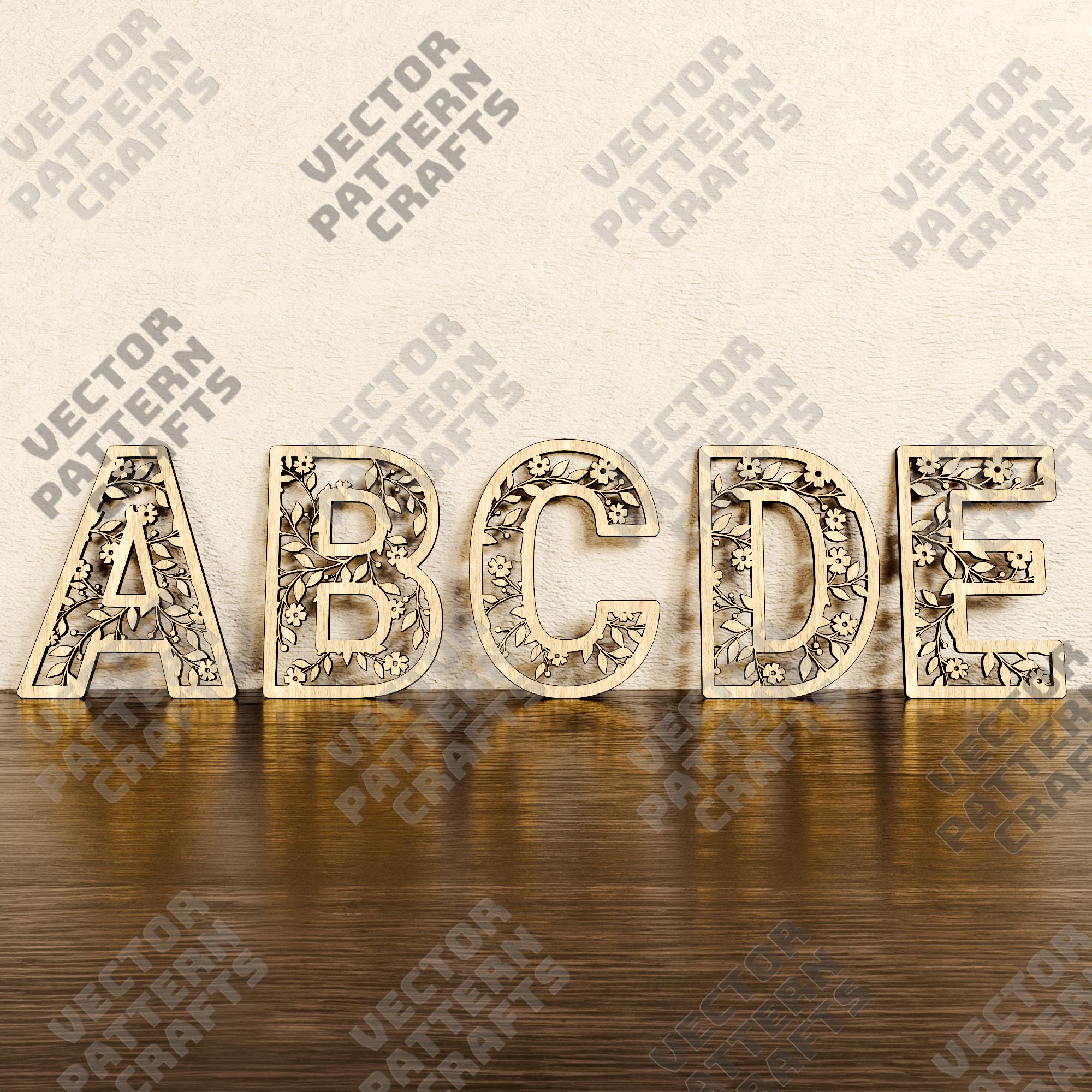 Laser Cut Flowers Alphabet Letters Svg File Glowforge Flowers Letter ...