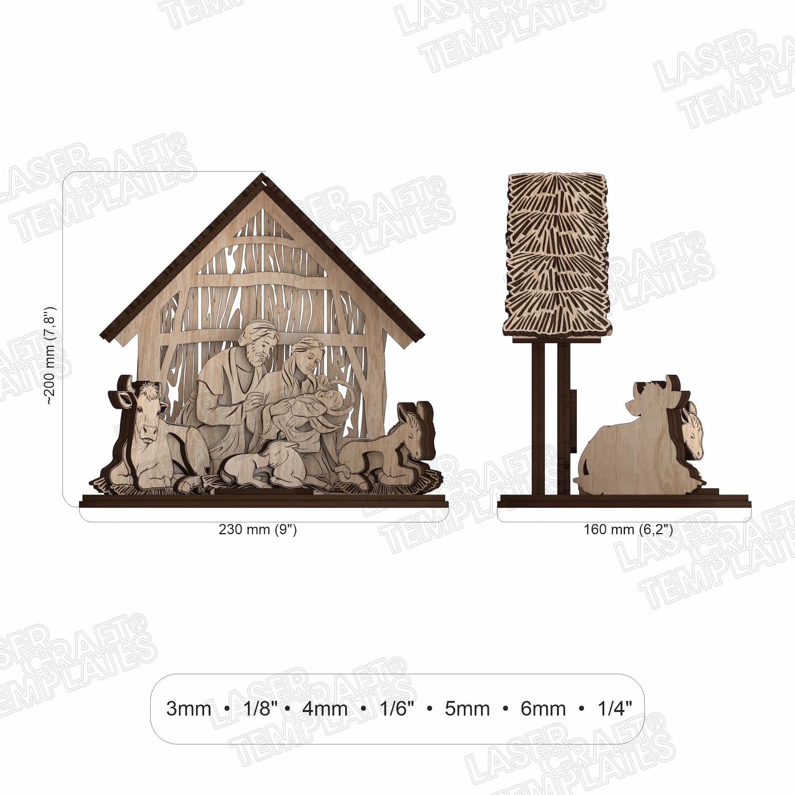 Nativity Scene Candle Holder Laser Cut Svg File Glowforge Nativity ...