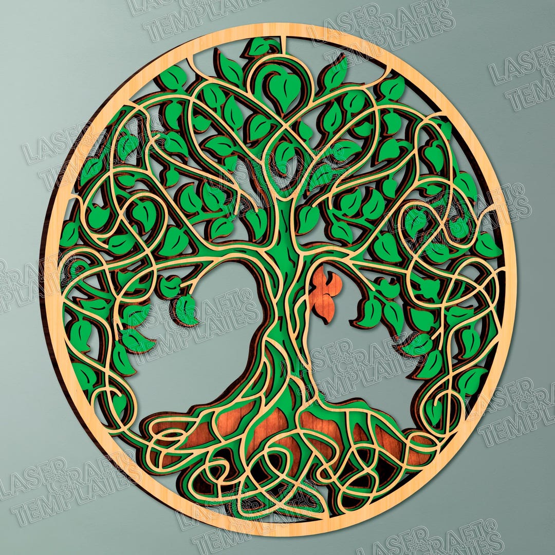 Laser Cut Tree of Life Wall Panel Svg Cutting File Glowforge Multilayer ...